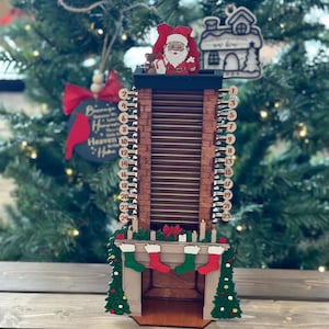 Wooden Santa Chimney Christmas Countdown Display, Holiday Countdown ...