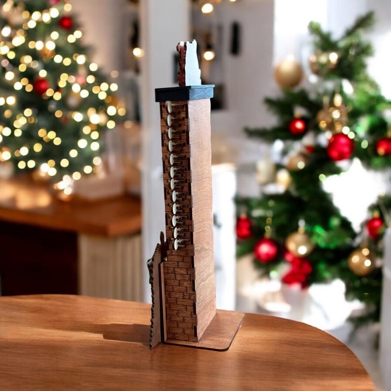 Wooden Santa Chimney Christmas Countdown Display, Holiday Countdown ...