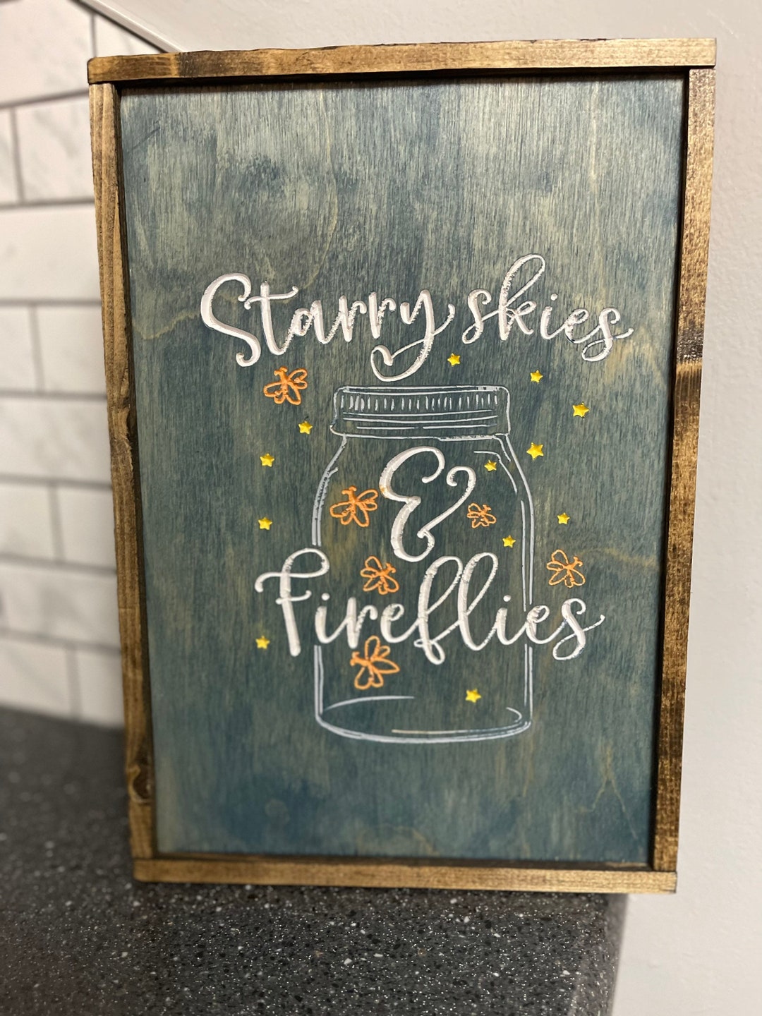 Starry Skies and Fireflies Wall Sign / Mason Jar Sign / Summer Porch ...