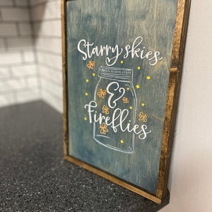 Starry Skies and Fireflies Wall Sign / Mason Jar Sign / Summer Porch ...