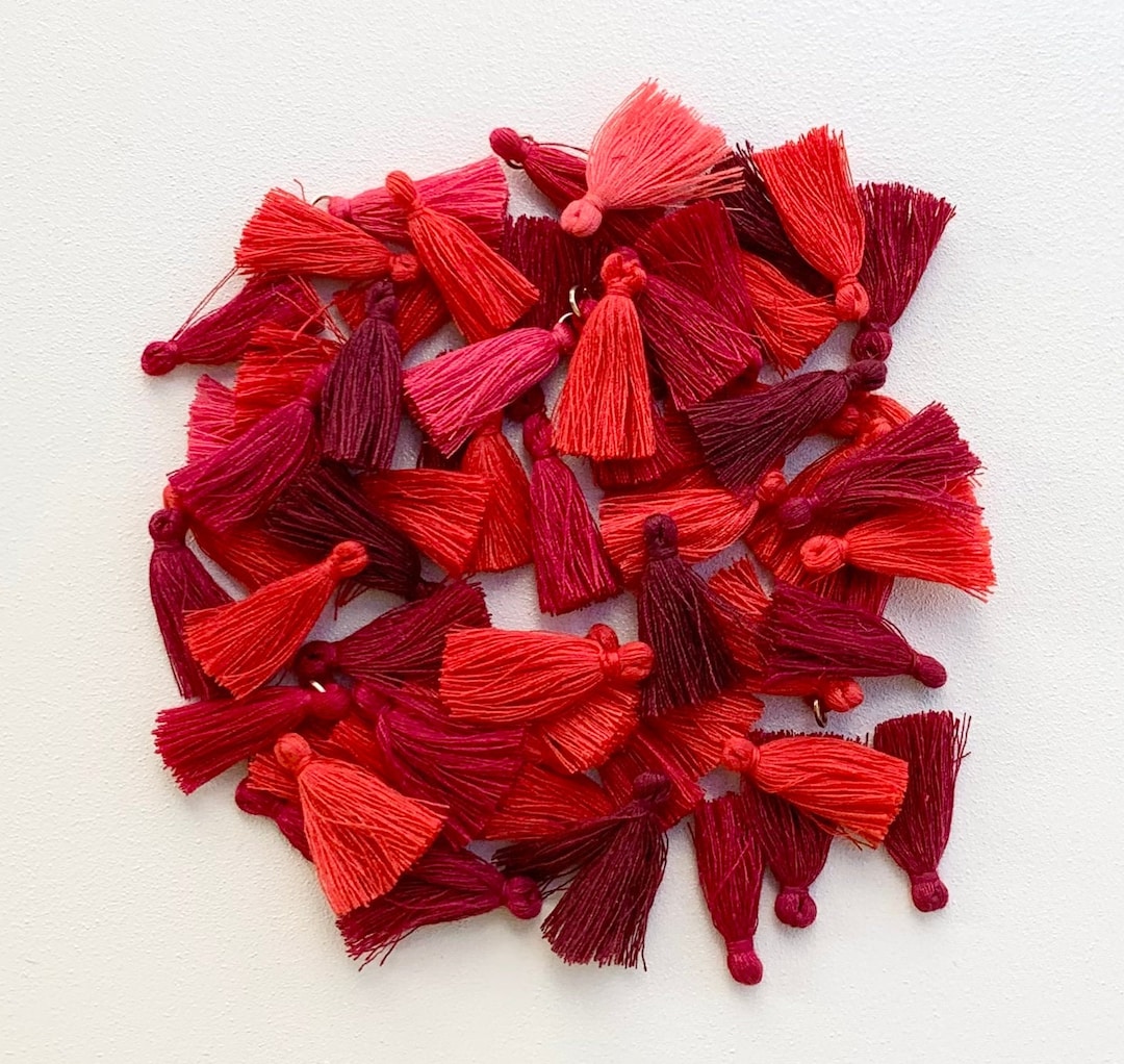 40 Tassels/ Red Mix/ 1" Tassels/ Cotton Tassels/ Tassel Supplies/ Craft ...