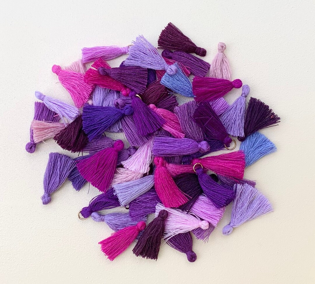 40 Tassels/ Purple Mix/ Cotton Tassels/ 1" Tassels/ Tassel Supplies ...