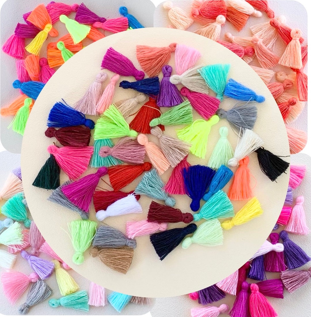 60 Tassels/ 0.6” MINI Tassels/ Color Mix/ Cotton Tassels/ Tassel ...