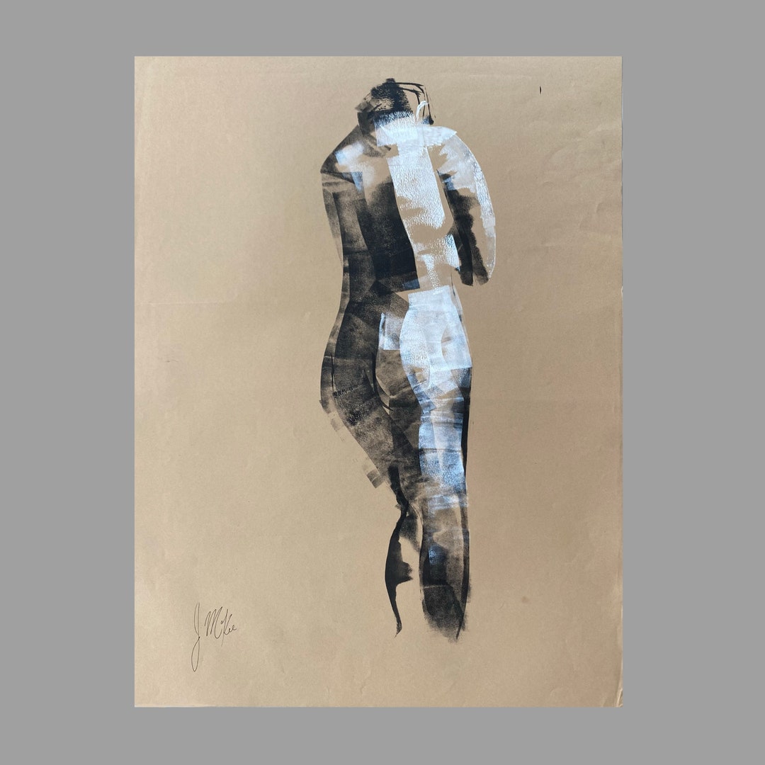Ink Roller Figure Study reversible Original Art Figure Painting ...