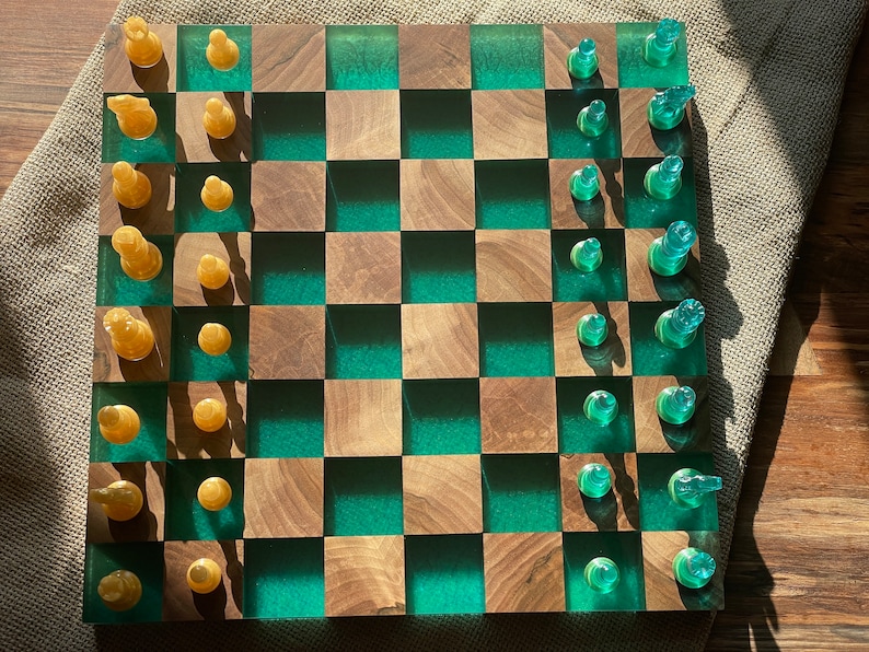 Epoxy Chess Board, Epoxy Resin Chess, Boardchess Board, Unique Chess ...