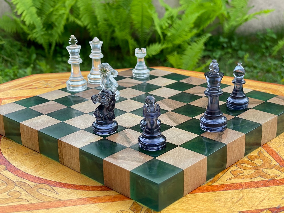 Epoxy Chess Board, Handmade Chess Board Resin, Unique Resin Chess Board ...