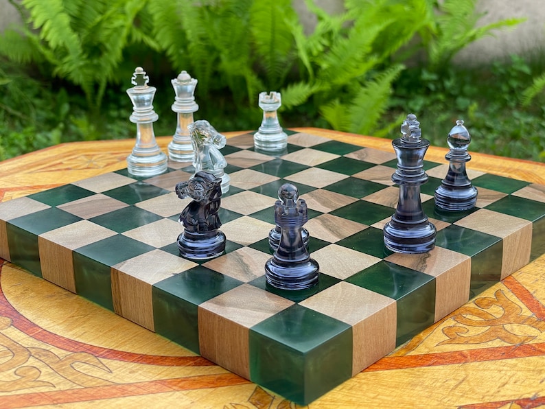 Epoxy Chess Board, Handmade Chess Board Resin, Unique Resin Chess Board ...