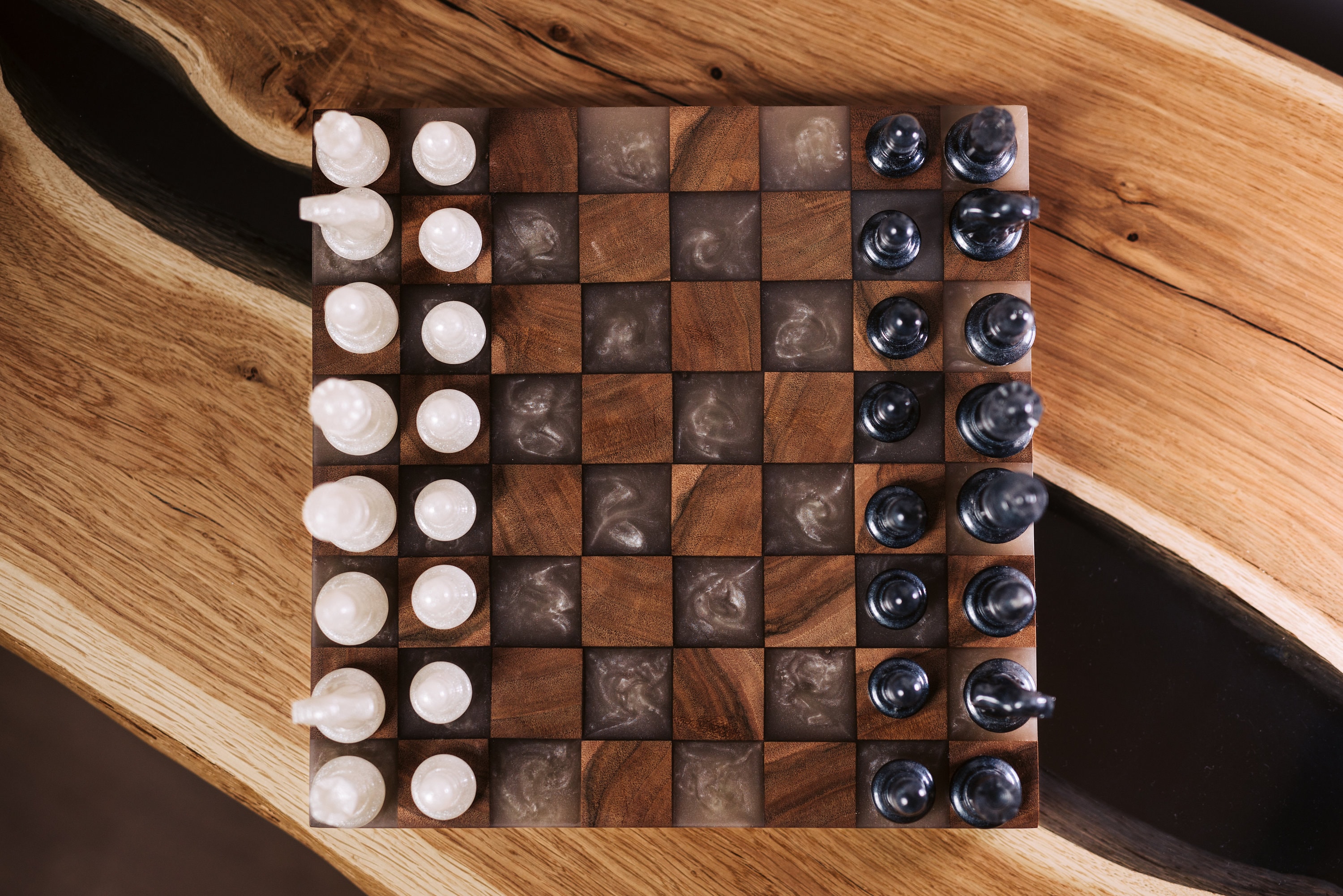 Epoxy Chess Set, Modern Chess Set, Chess Set Handmade, Resin Chess ...