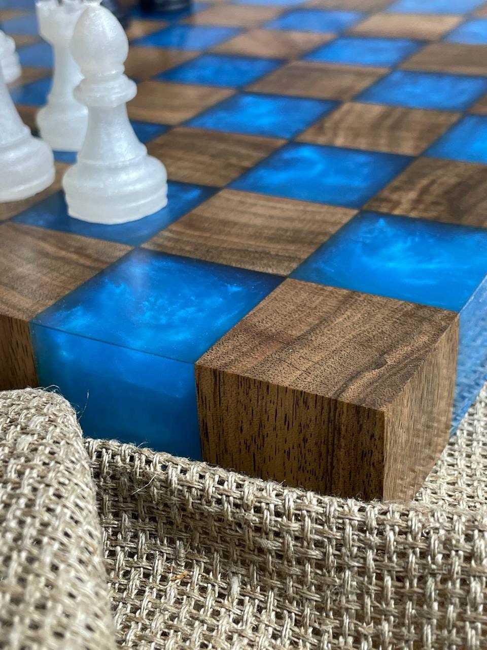 Resin Chess Set, Chess Board Epoxy, Unique Chess Set, Chess Set Modern ...