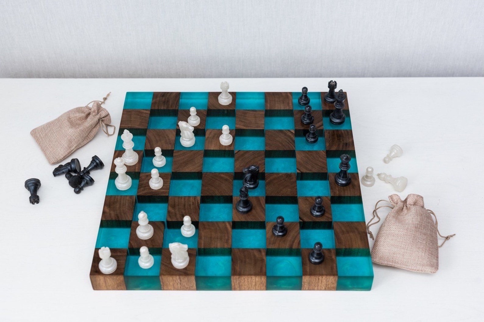 Luxury Chess Set, Custom Chessboard, Handcrafted Chessboard, Resin and ...