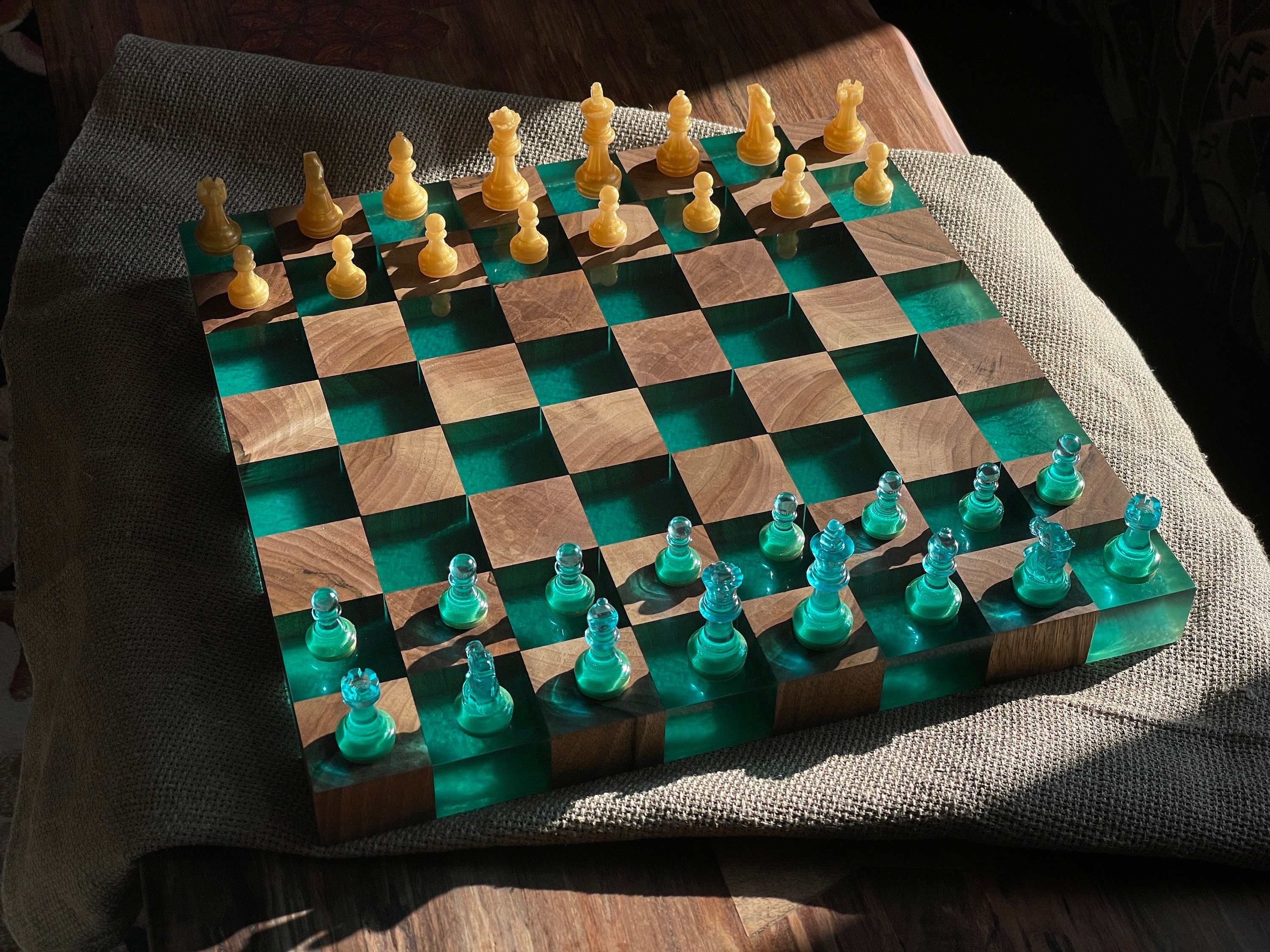 Epoxy Chess Board, Epoxy Resin Chess, Boardchess Board, Unique Chess ...