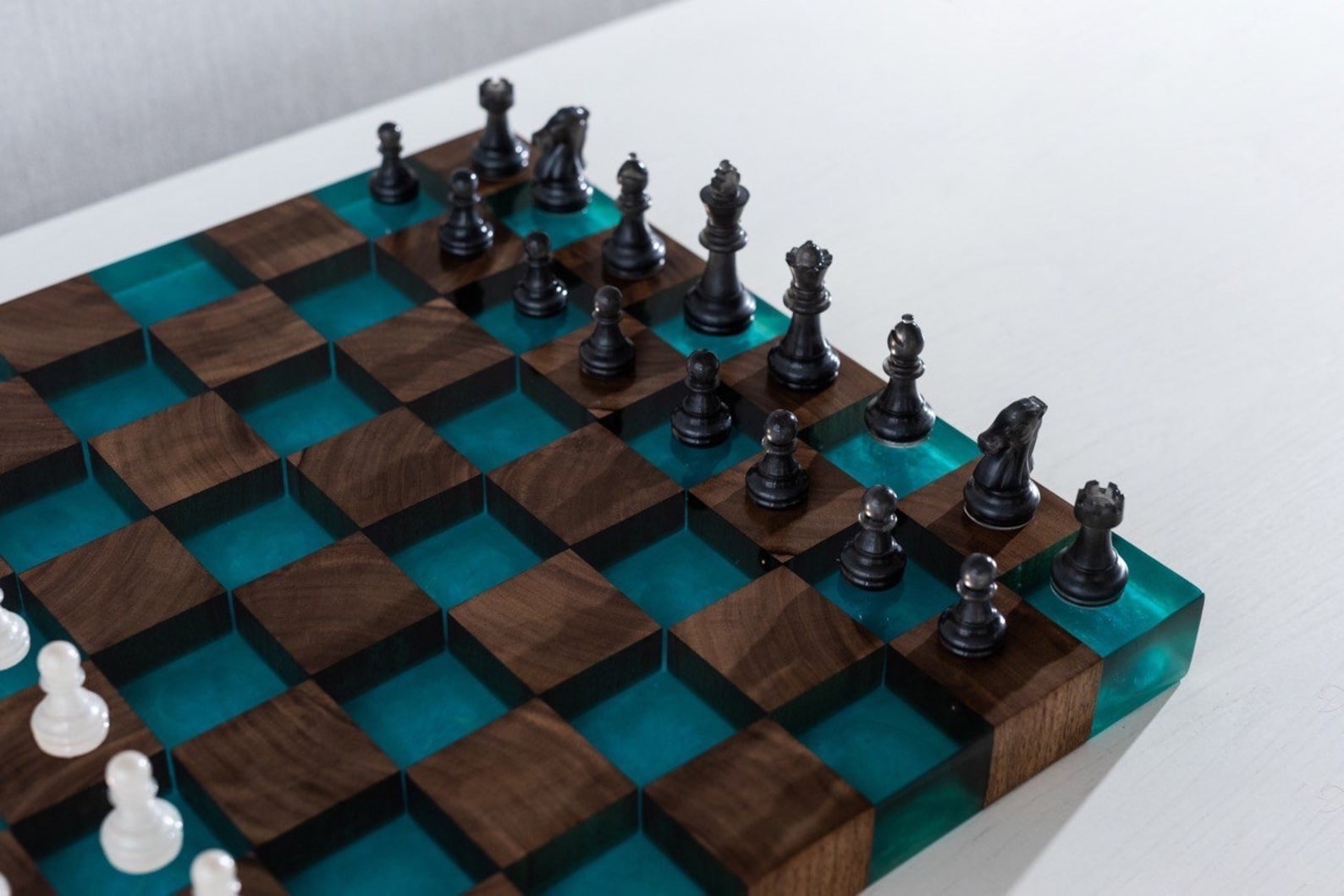 Luxury Chess Set, Custom Chessboard, Handcrafted Chessboard, Resin and Wood Chess Set ...