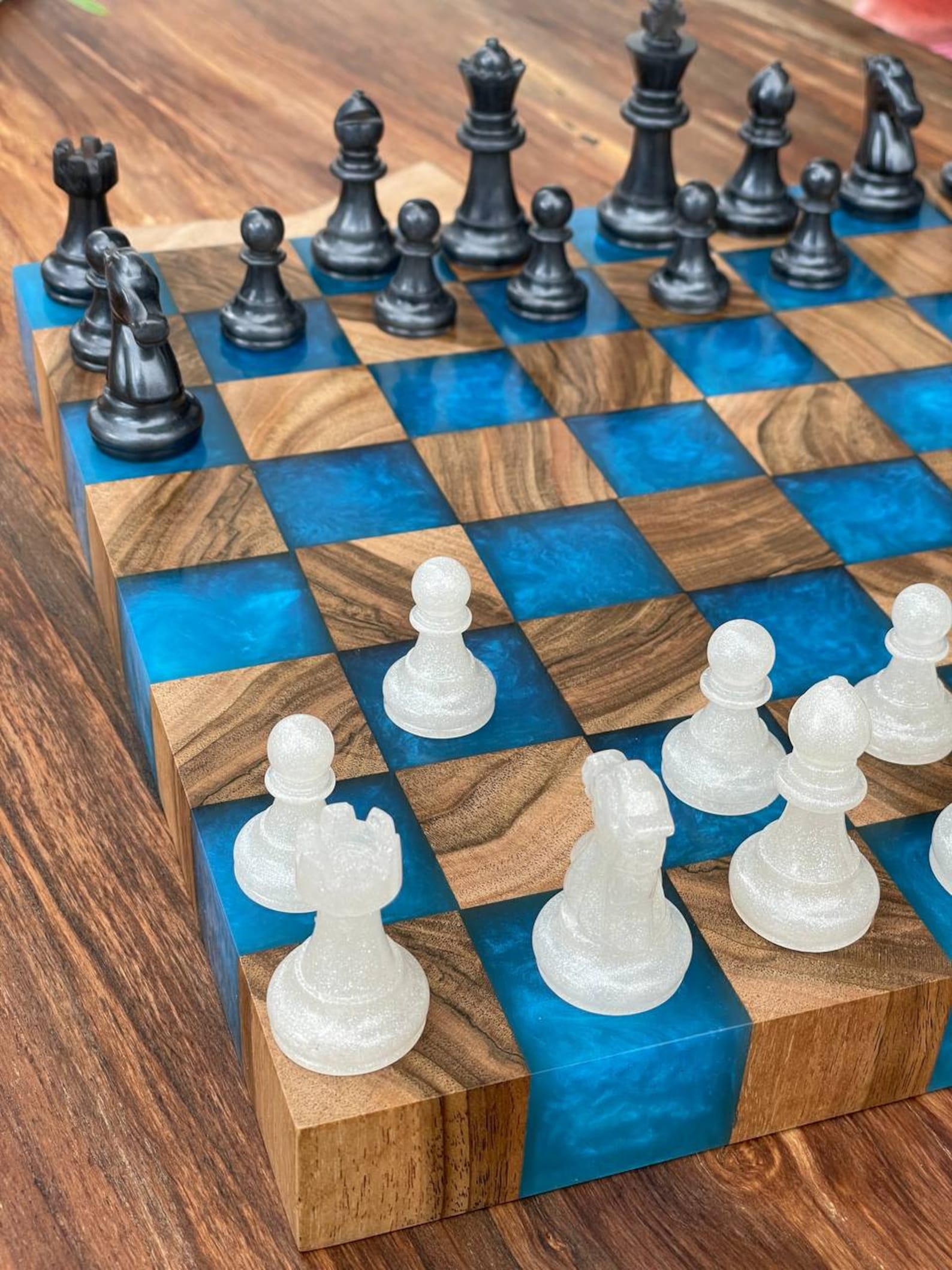 Chess Set Handmade, Custom Chess Board, Resin Chess Set, Unique Chess ...
