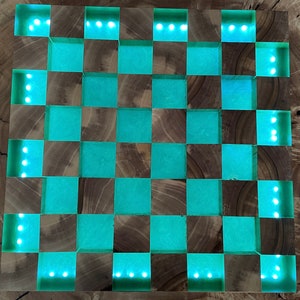 Handmade Large Illuminated Chess Set, Epoxy Resin Chess,unique Chess, Custom Chess Board, Resin ...