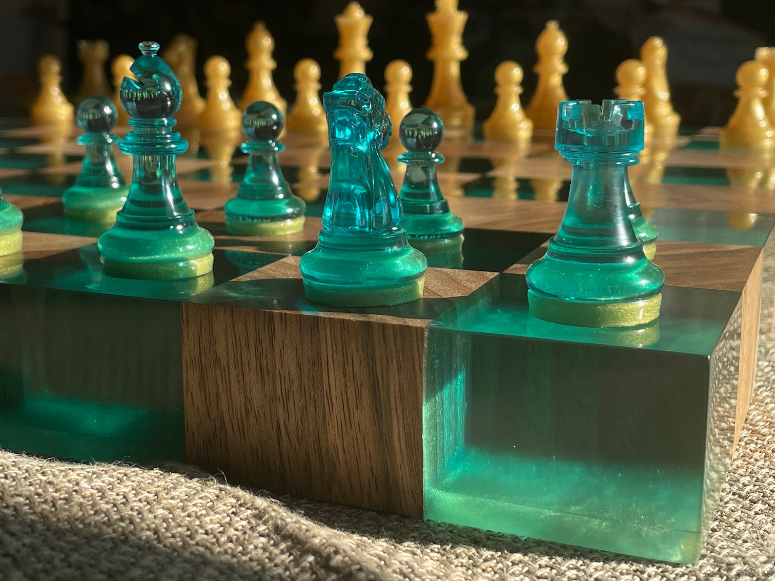 Epoxy Chess Board, Epoxy Resin Chess, Boardchess Board, Unique Chess ...