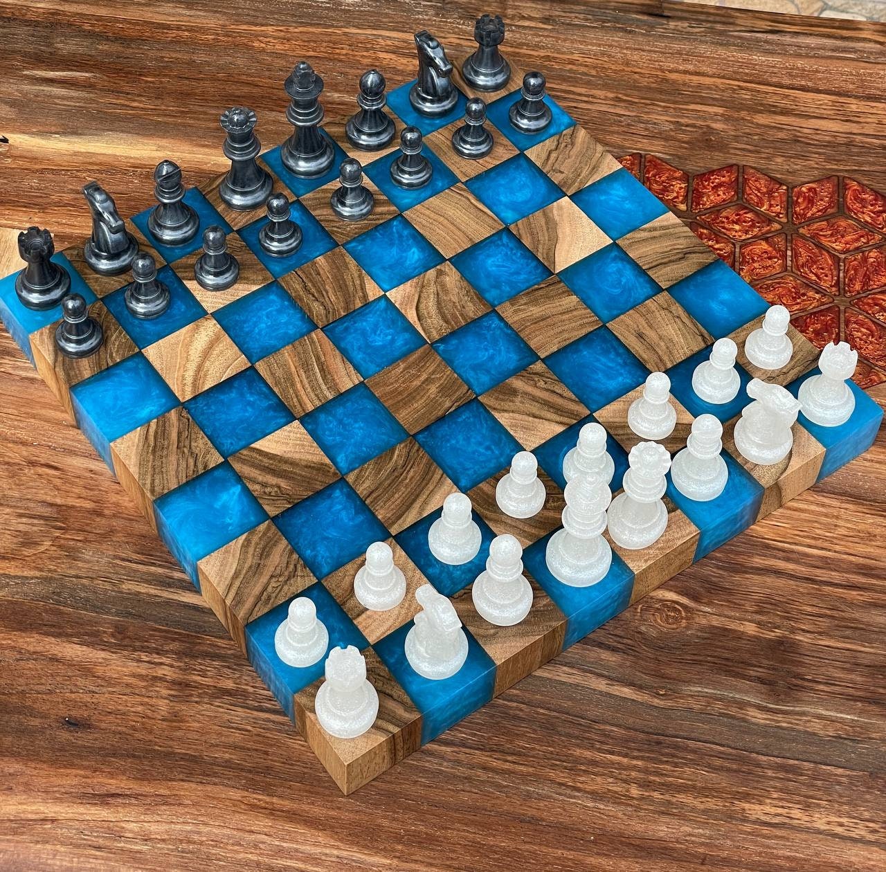 Resin Chess Set Handmade Chess Set Premium Chess Set Chess - Etsy