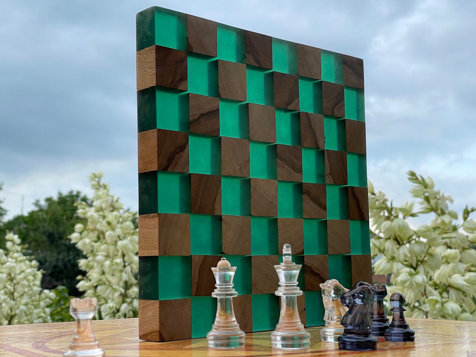 Epoxy Chess Board, Handmade Chess Board Resin, Unique Resin Chess Board ...