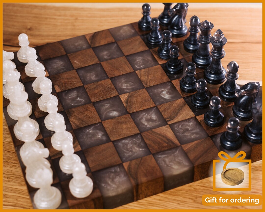 Epoxy Chess Set, Modern Chess Set, Chess Set Handmade, Resin Chess ...