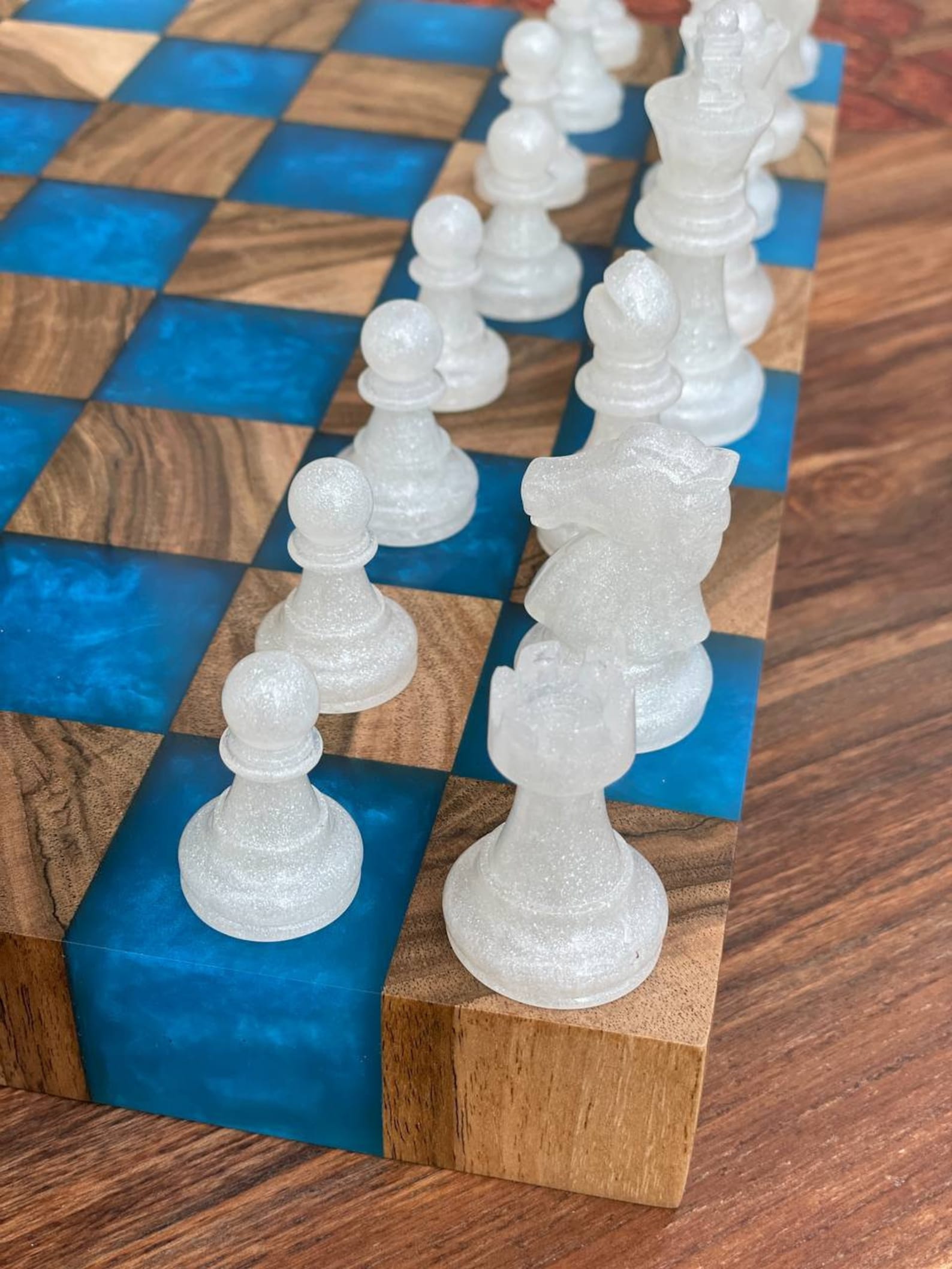 Chess Set Handmade, Custom Chess Board, Resin Chess Set, Unique Chess ...