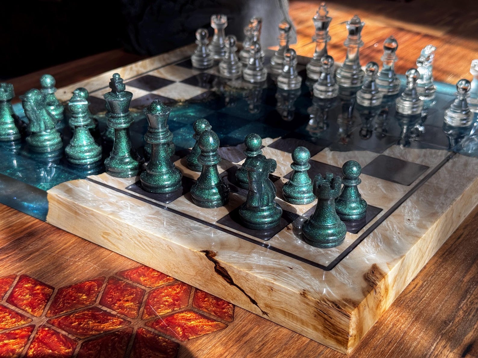 Handmade Chess Set, Epoxy Resin Chess,unique Chess, Custom Chess Board ...