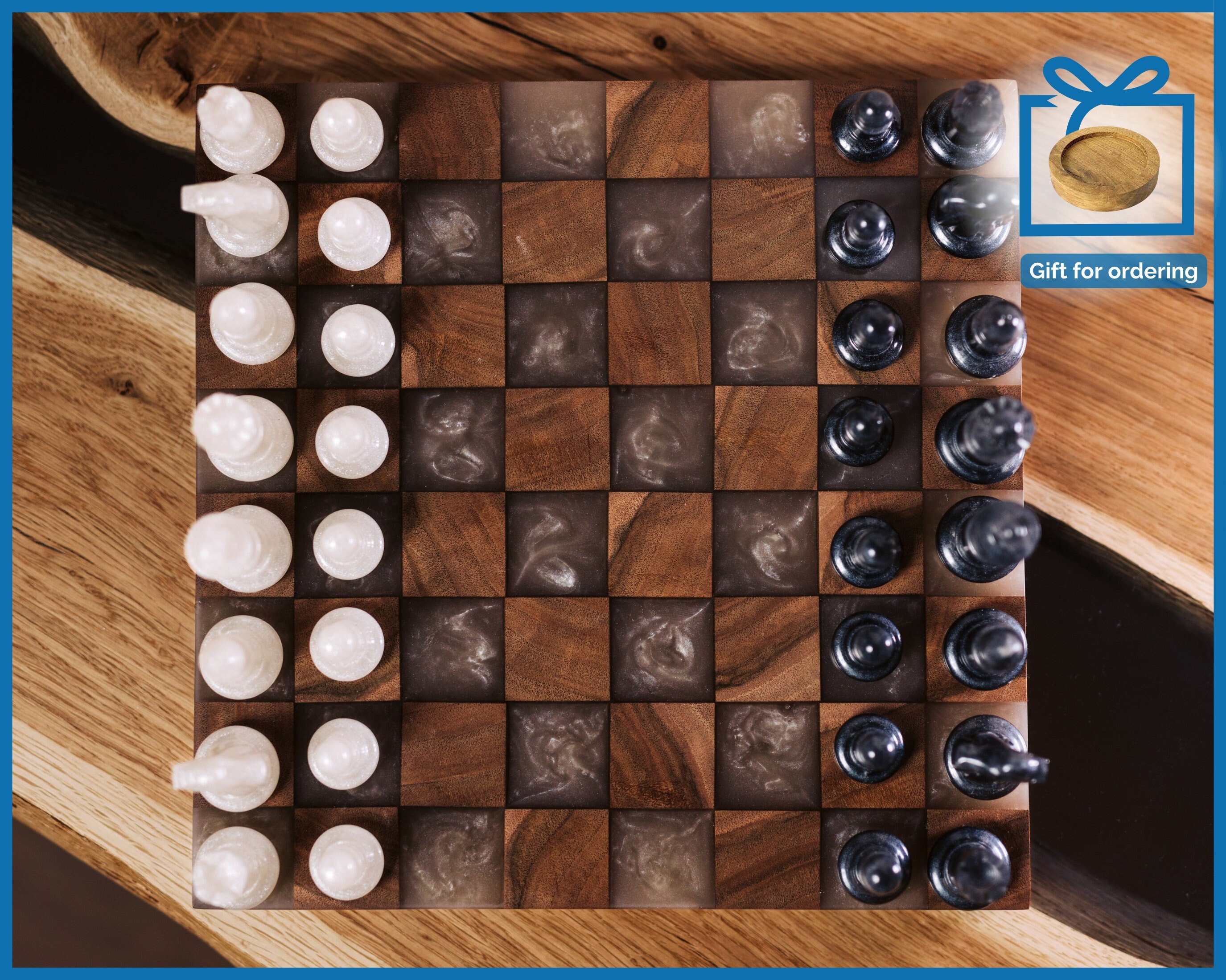 Resin Chess Set Handmade Chess Set Premium Chess Set Chess - Etsy