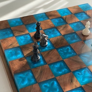 Handmade Large Illuminated Chess Set, Epoxy Resin Chess,unique Chess ...