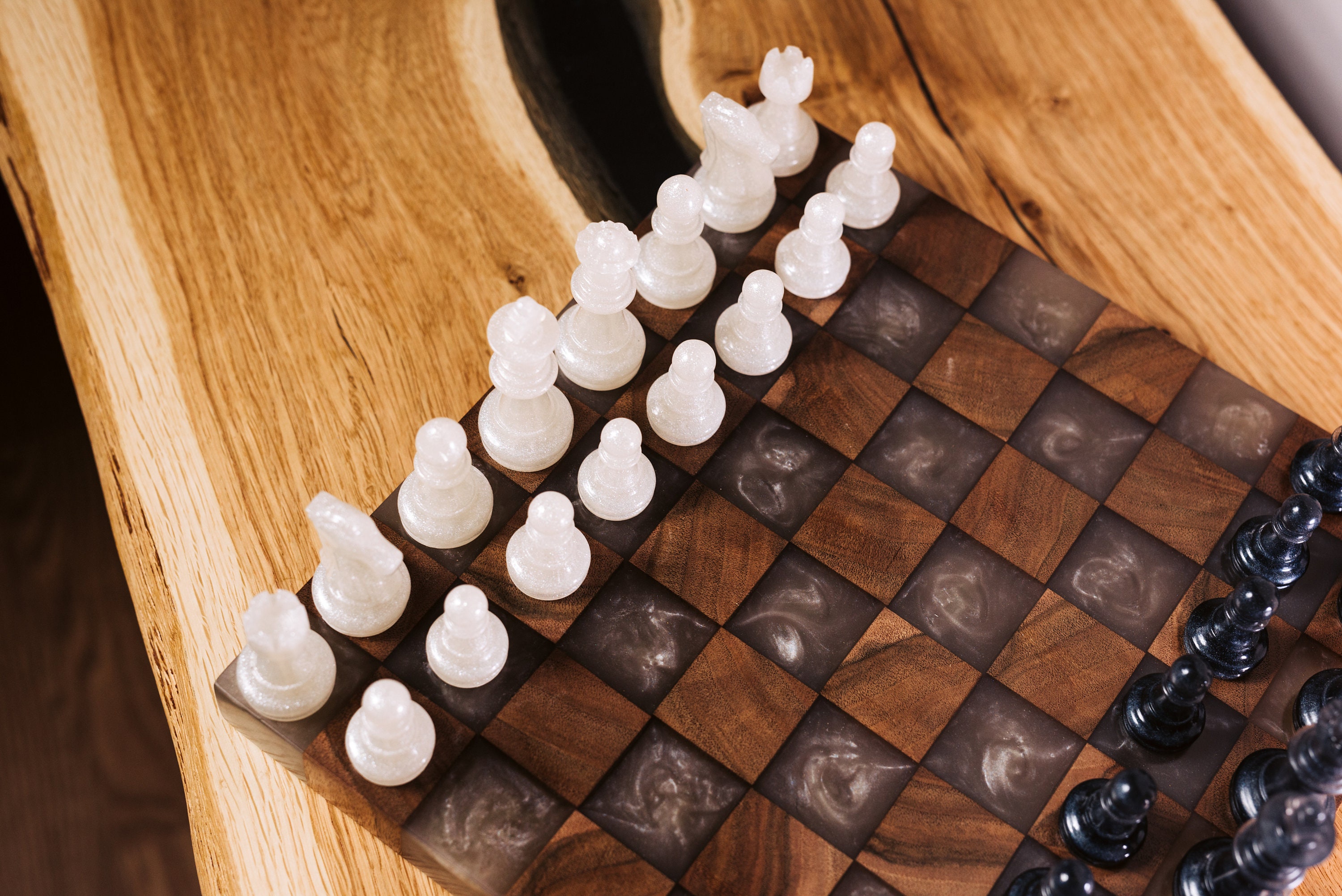 Epoxy Chess Set, Modern Chess Set, Chess Set Handmade, Resin Chess ...