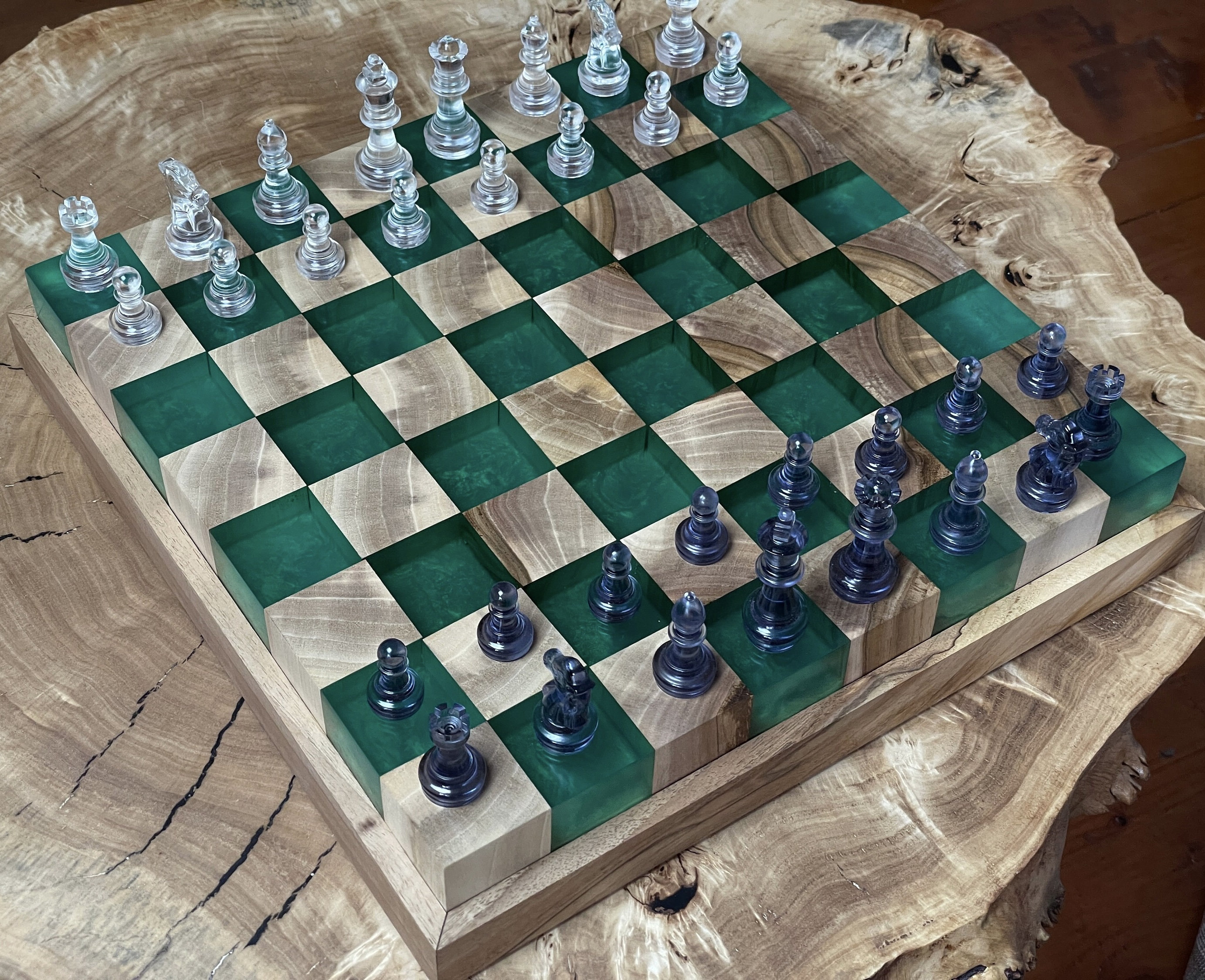 Handmade Large Illuminated Chess Set, Epoxy Resin Chess,unique Chess ...