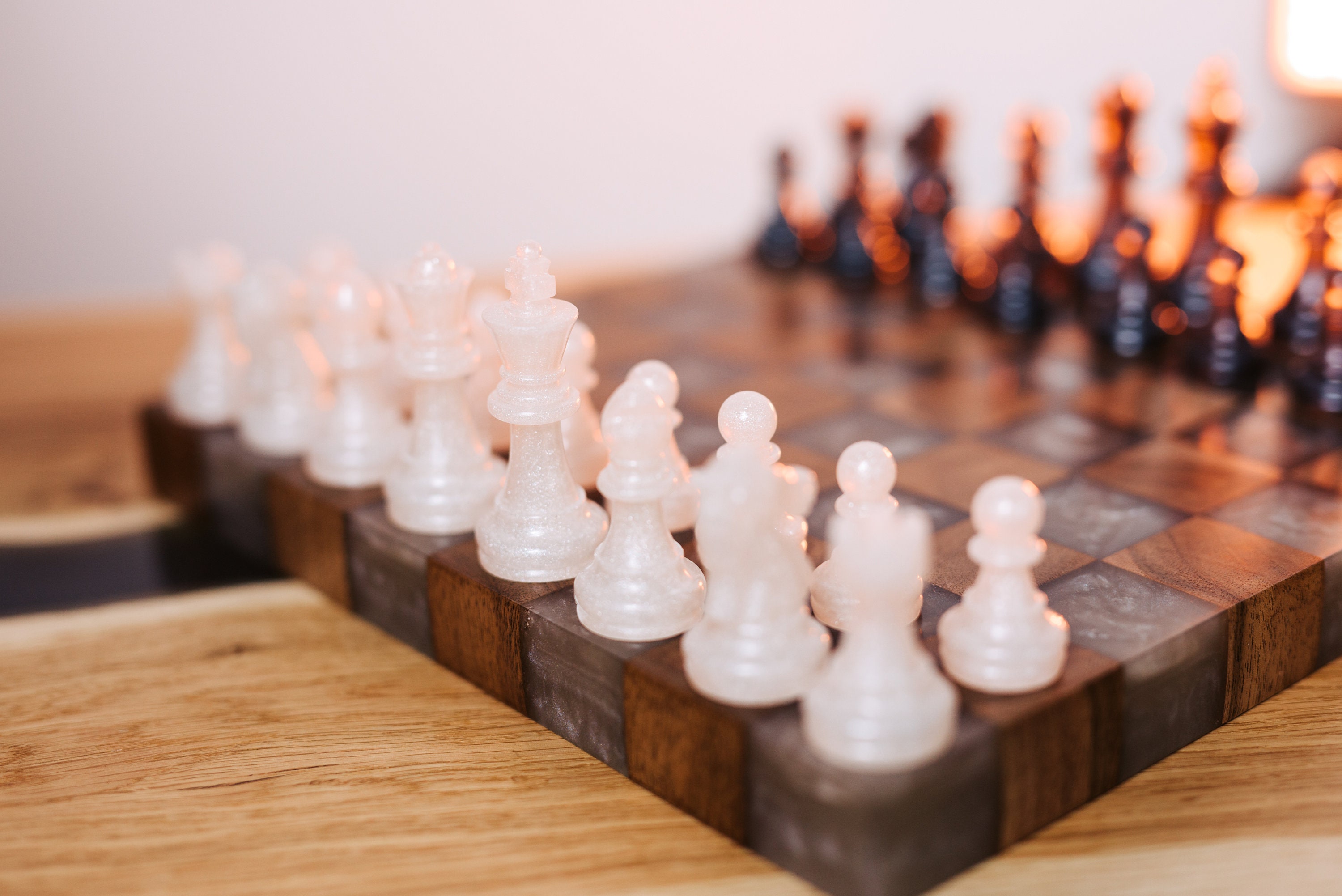 Epoxy Chess Set, Modern Chess Set, Chess Set Handmade, Resin Chess ...