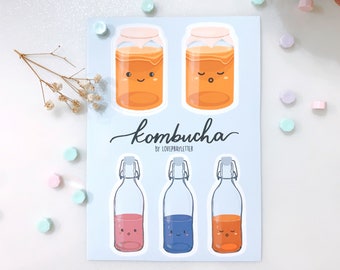 Kombucha Sticker | Etsy