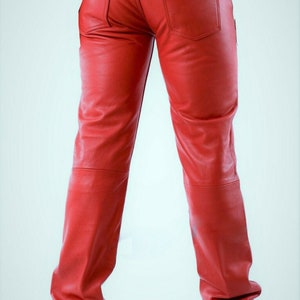 New Men's Genuine Sheep Skin Leather Pants Real Leather Pants Skin Fit ...