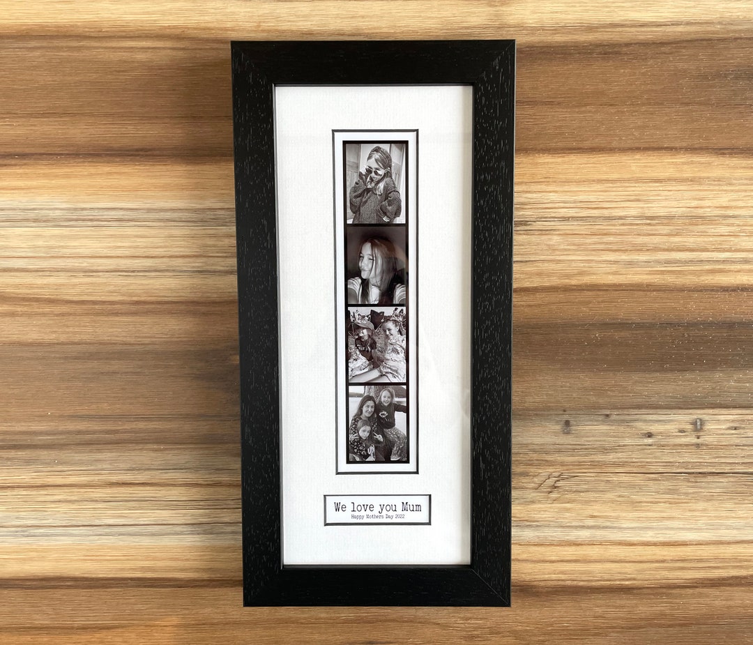 Personalised Photo Booth Strip Frame With Caption Box - Retro Gift ...