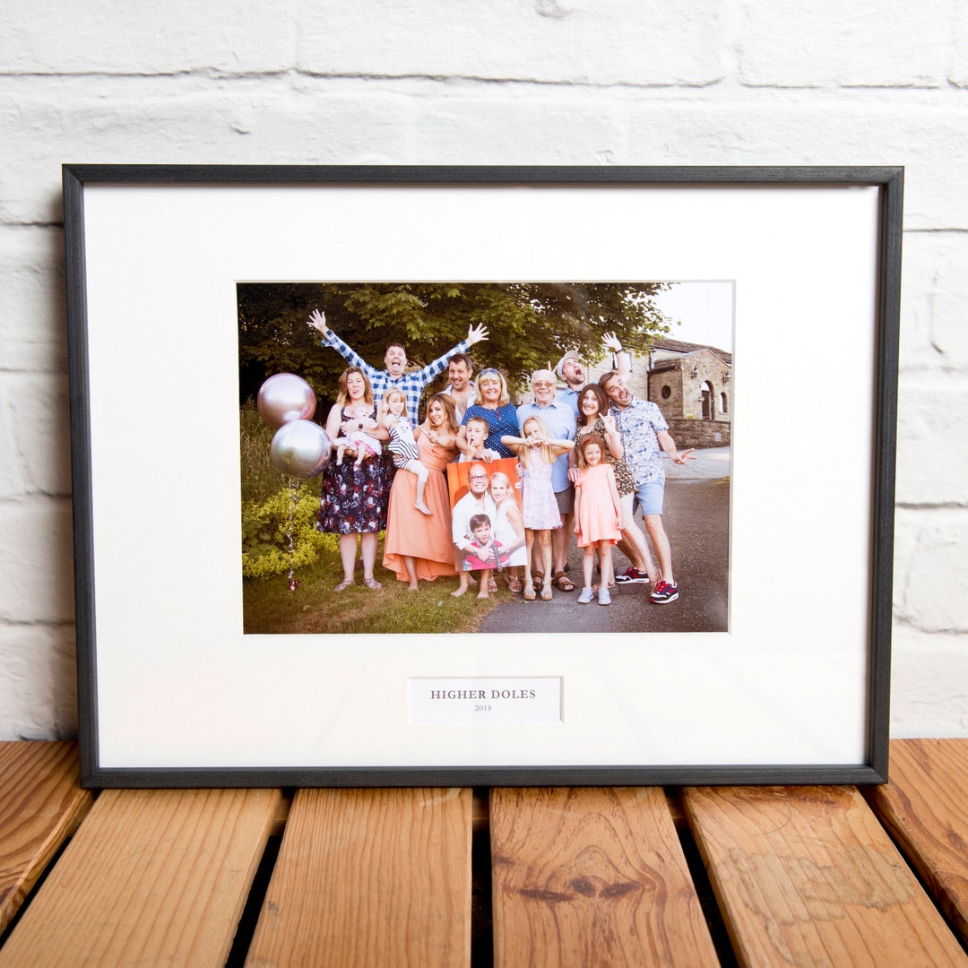 Personalised Photo Frame With Caption – Contemporary Thin Profile - Etsy