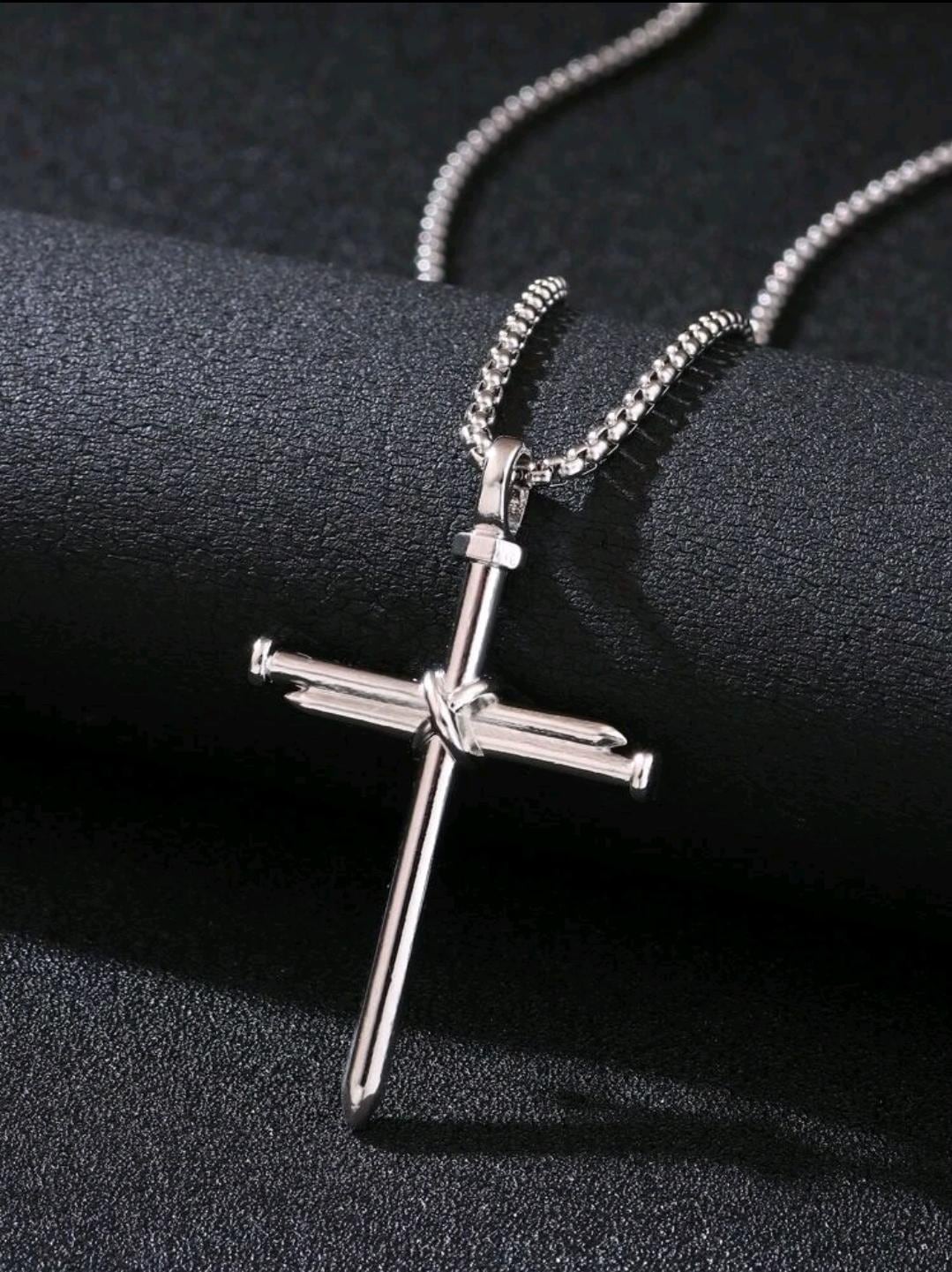 Men Nail Cross Necklace | Nail Cross | Men's Necklace - Etsy