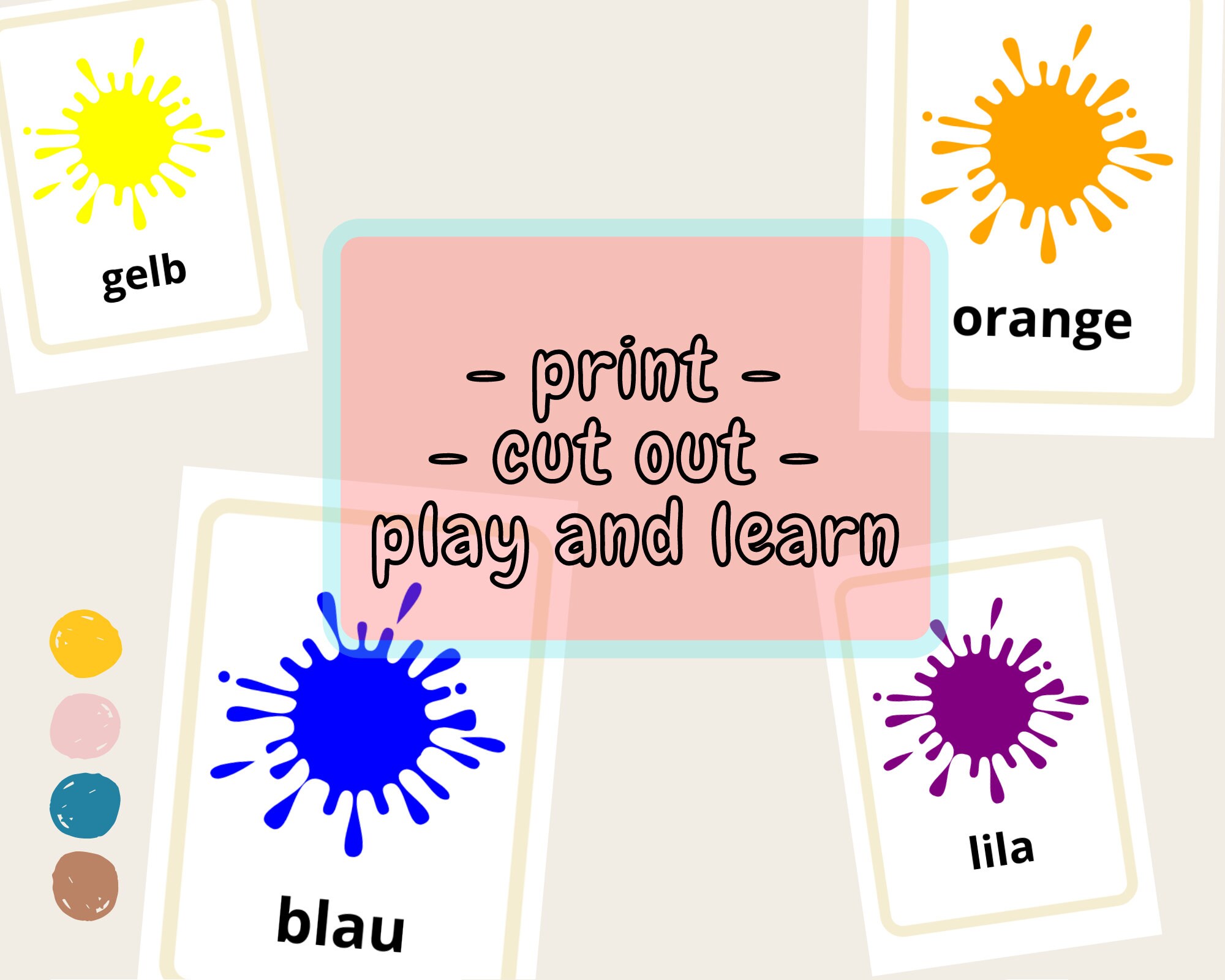 Color Flashcards German Words PDF File Printable Flashcards Homeschool ...