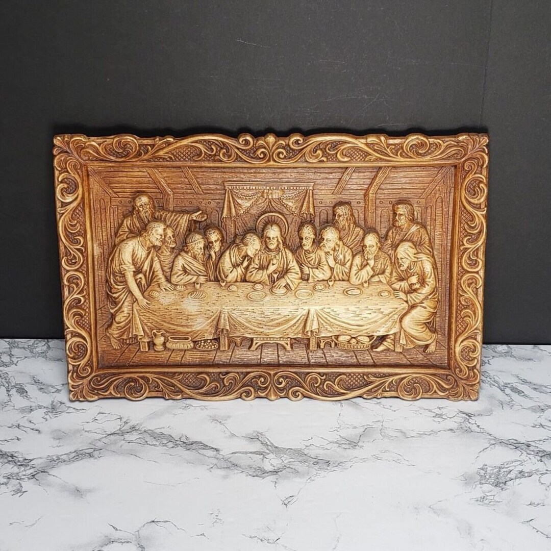 Syroco Wood Last Supper Wall Hanging vintage - Etsy