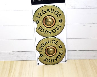12 Gauge Car Coaster Car Coasters Set of 2 Bullet Car Coaster Sandstone ...