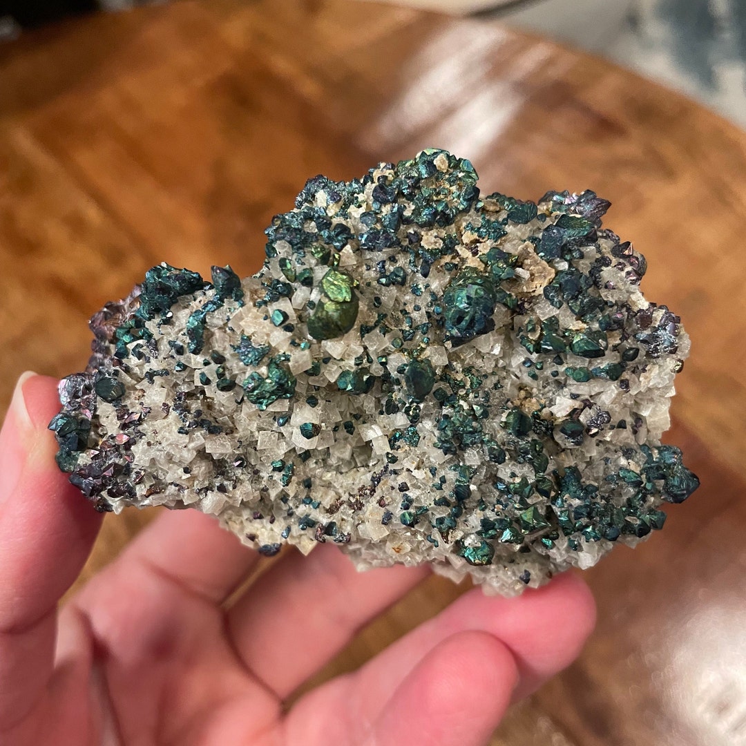 Iridescent Chalcopyrite on Dolomite Specimen Natural Chalcopyrite ...