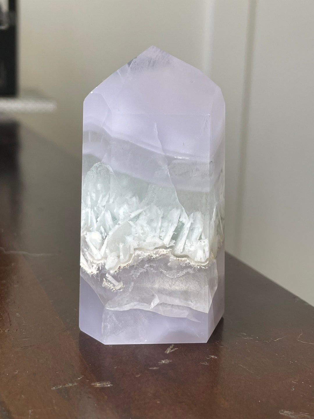 Yttrium Lavender Snowflake Fluorite Crystal Tower Feather Fluorite ...