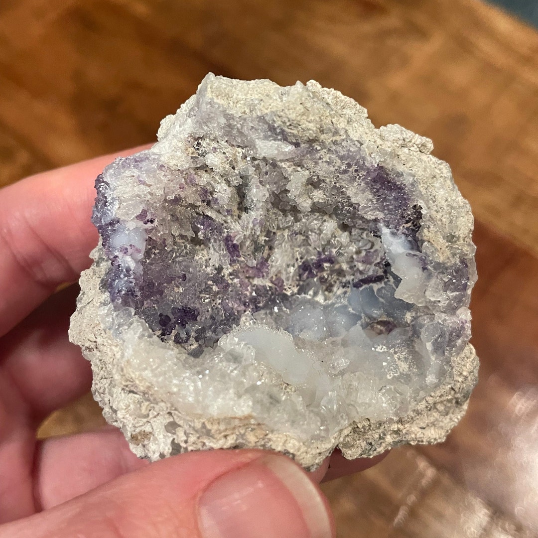 UV Reactive Spirit Flower Geode | High Quality Purple Druzy Geode ...