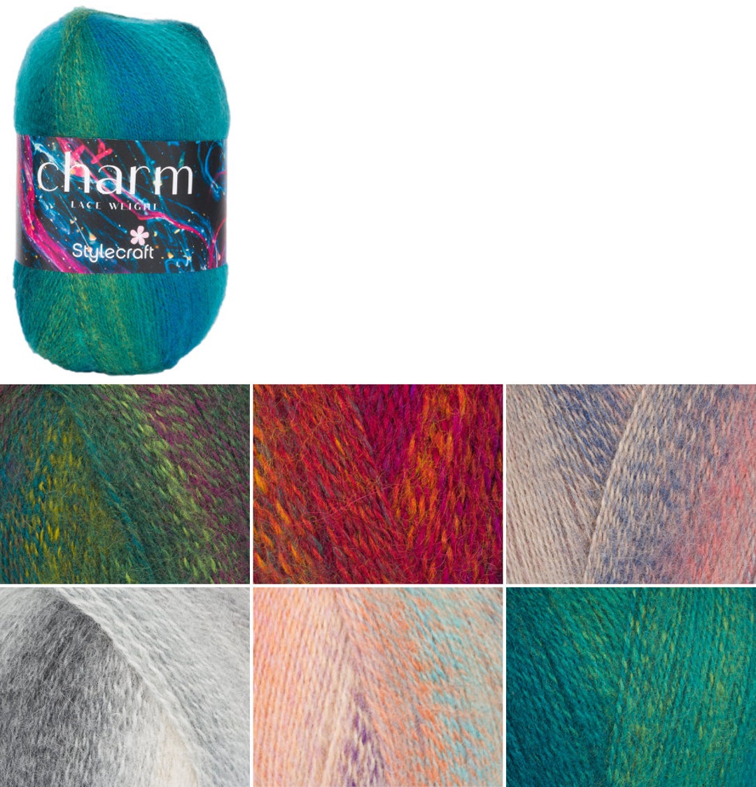Stylecraft Charm Lace Weight 200g Knitting Crochet Yarn Pattern - Etsy UK