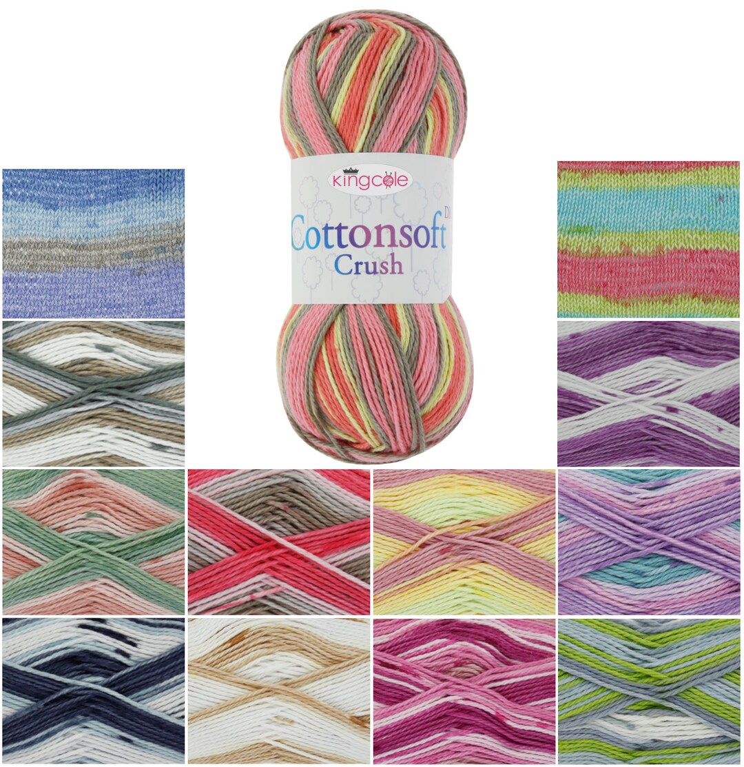 King Cole Cottonsoft Crush DK 100g Knitting Crochet Yarn - Etsy