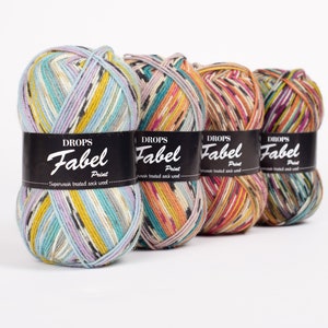 Drops Fabel 4 Ply 50g Knitting Crochet Yarn 75% Wool - Etsy UK