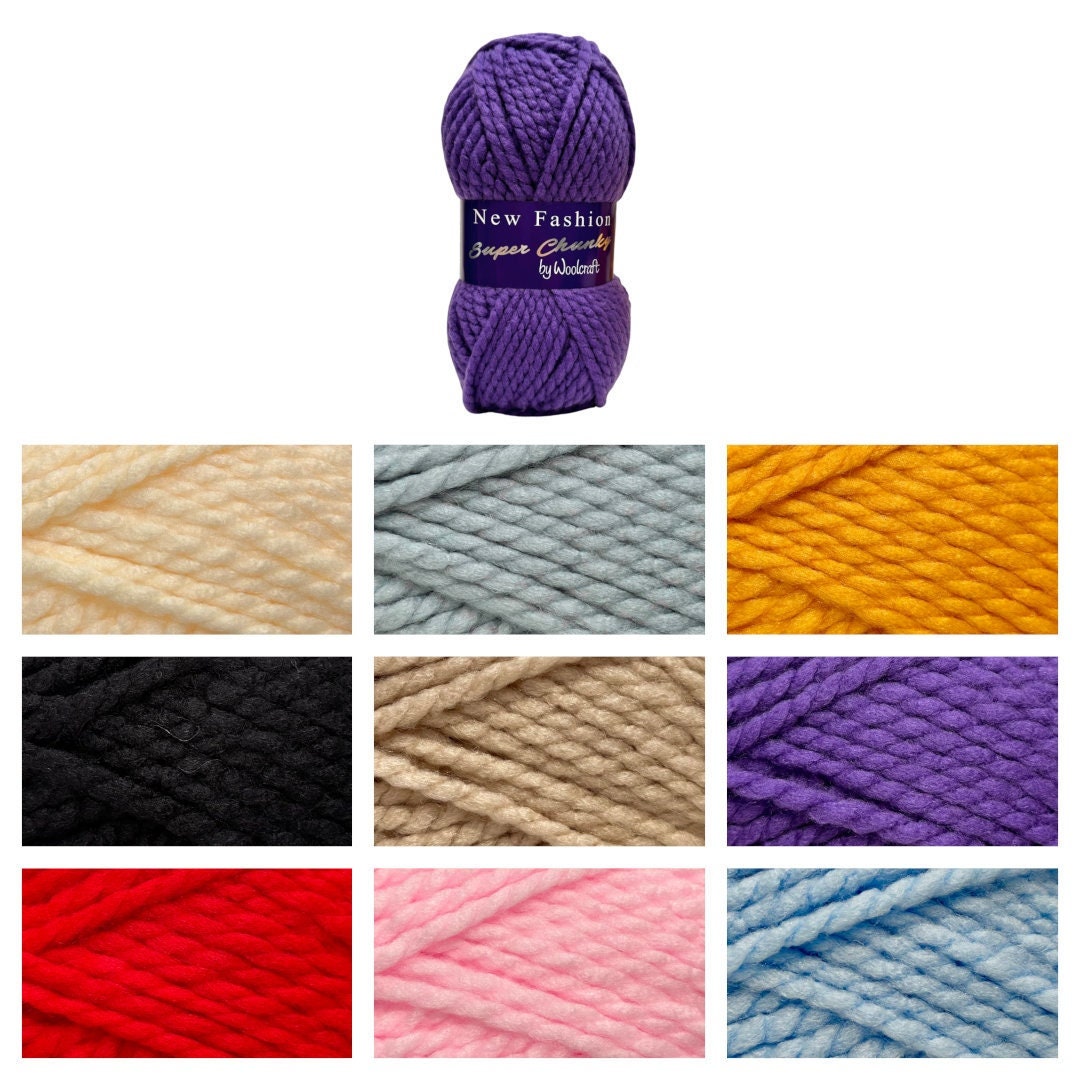 Woolcraft New Fashion Super Chunky 100g Knitting Crochet Yarn Acrylic ...