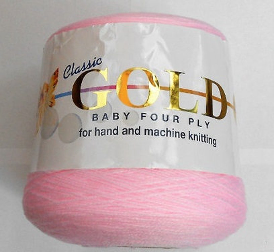 Woolcraft Gold 4 Ply 400g Cone Knitting Crochet Sewing Machine Yarn ...