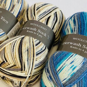 Woolcraft Superwash Sock Yarn 4ply 100g - Knitting Crochet Yarn - Etsy UK
