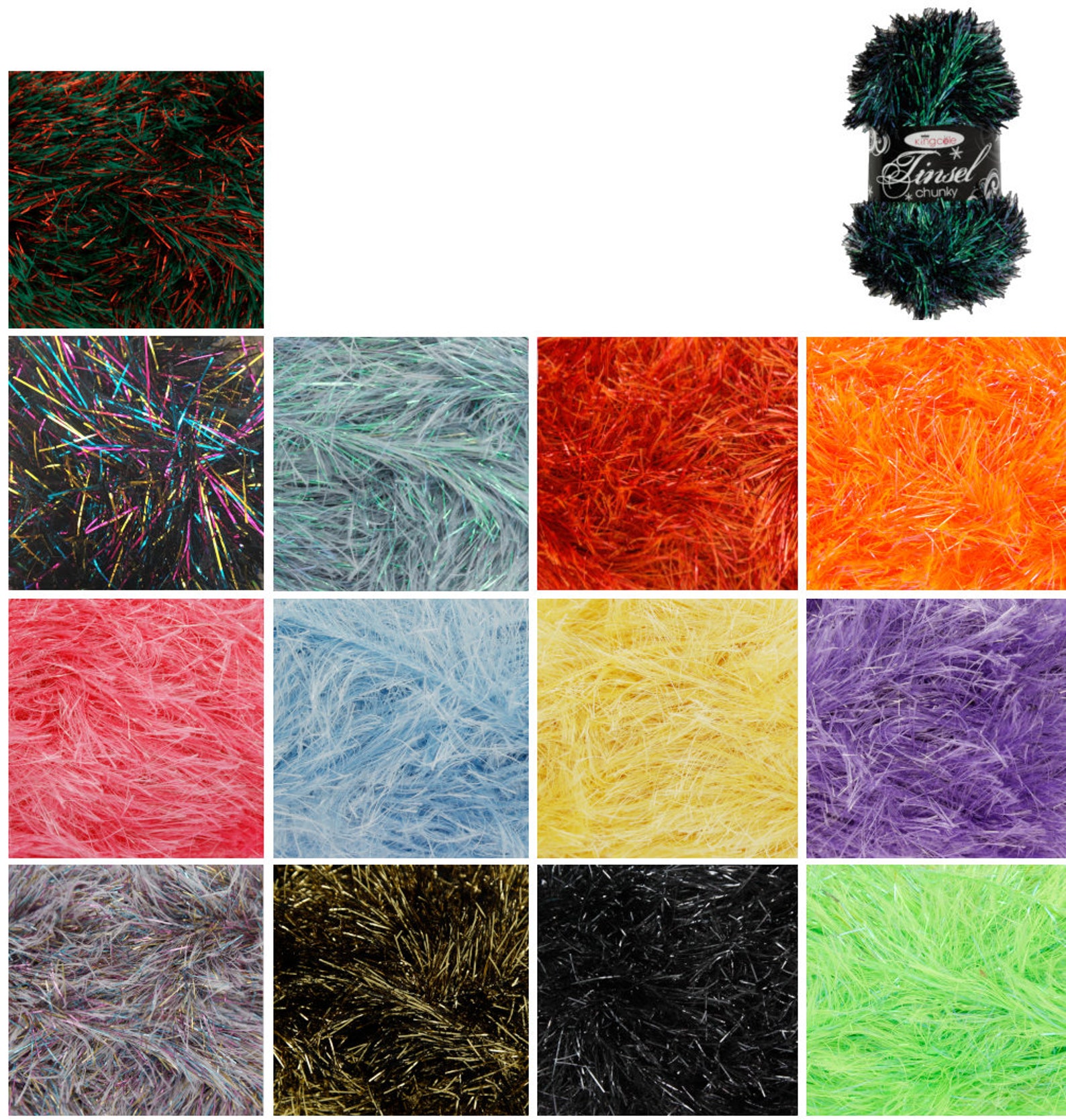 King Cole Tinsel Chunky 50g Knitting Yarn Crochet Patterns - Etsy UK