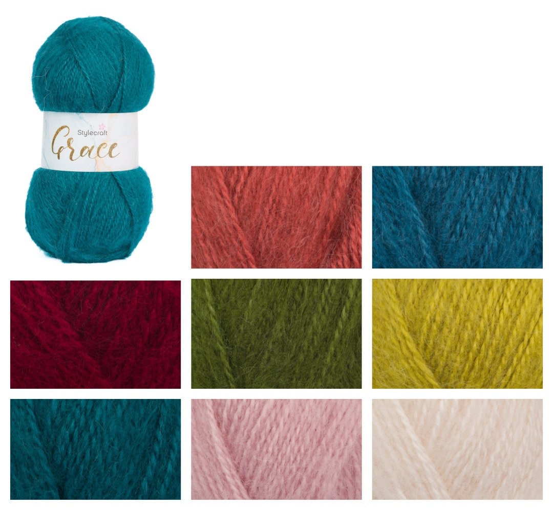 Stylecraft Grace Aran 100G Knitting Crochet Yarn Patterns - Etsy UK