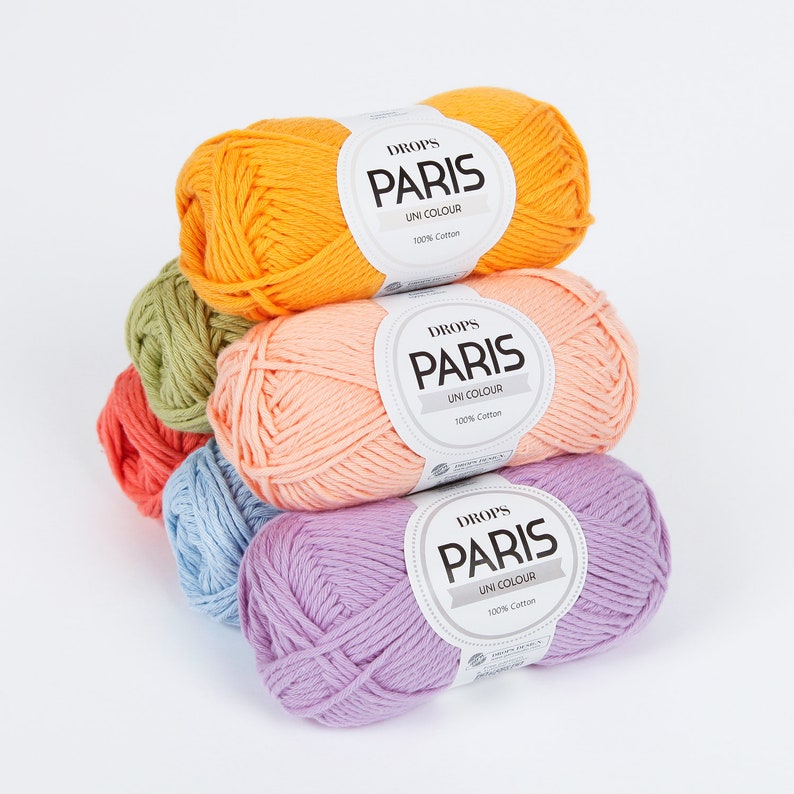 Drops Paris Aran 50g Knitting Crochet Yarn 100% Cotton - Etsy UK
