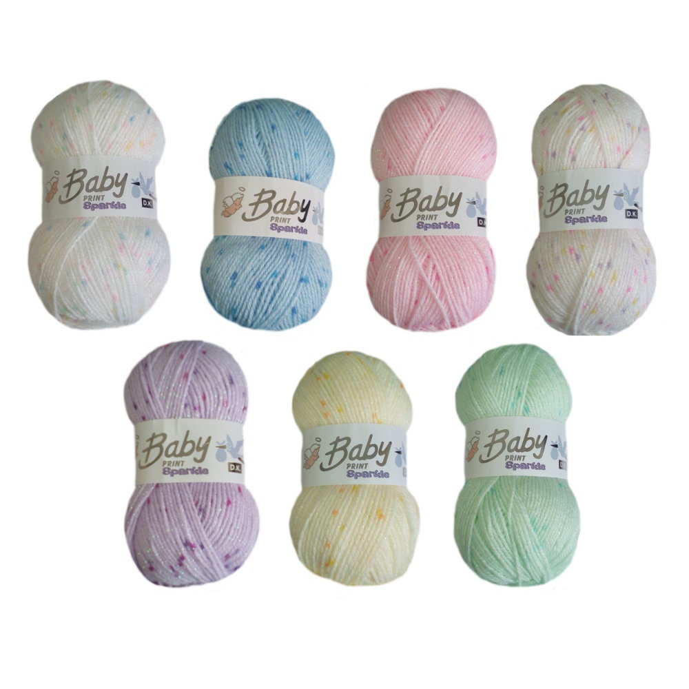 Woolcraft Baby Prints Sparkle DK 100g Knitting Crochet Yarn - Etsy UK